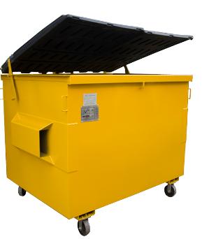China Heavy Duty Front Lift Bin 250 350 Mild Steel 2CBM-50CBM Waste Bin Container for sale