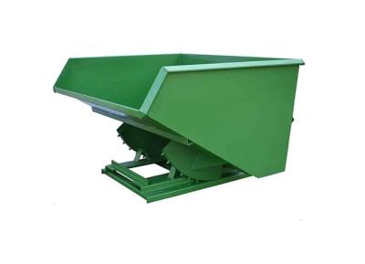 China Mini 1.5 Cubic Yard Self Dumping Hopper Tipping Bin Industrial Metal Scrap Bins for sale