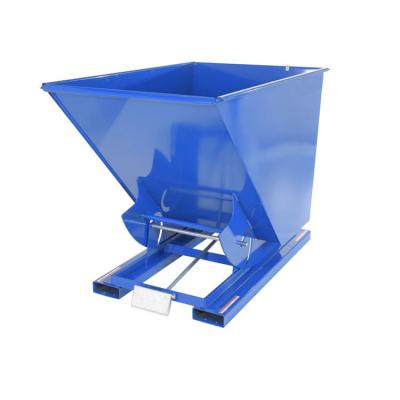China 1.5 Cbm Industrial Forklift Tipping Skip Self Dumping Steel Forklift Hoppers for sale