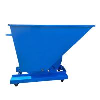 China Easy Operate Self Dumping Steel Hopper , Standing Industrial Forklift Dump Bin for sale