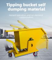 China Waste Treatment Self Dumping Hopper Heavy Duty Metal Forklift Dumping Bin for sale