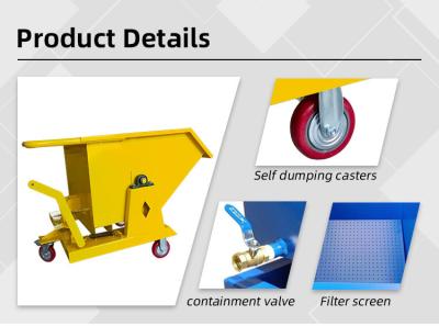 China Forklift Self Dumping Hopper Waste Bin Tilt Bucket Tipping Skip Bins Customized for sale