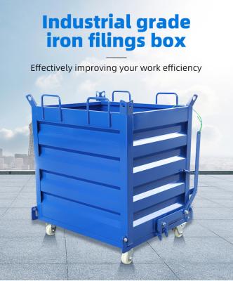 China Industrial Grade Blue Bottom Drop Dumpster Iron Fillings Box for sale
