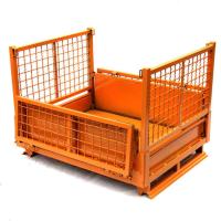 China Steel Wire Mesh Pallet Cage Powder coated Collapsible Storage Cage for sale