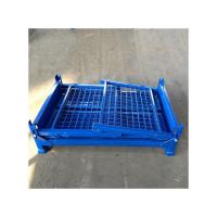 China Waste Treatment Metal Stackable Storage Cage Steel Collapsible Wire Mesh Container for sale