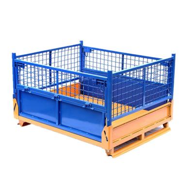 China 1000L/H Wire Mesh Steel Storage Cage Galvanized Stackable Pallet Cages for sale