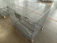 China Foldable Steel Wire Mesh Storage Cage Space Saving Industrial Container for sale