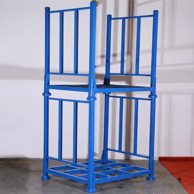 China Warehouse Q235 Steel Pallet Waste Treatment Metal Stackable Shelves Heavy Duty Reinforced Structure for sale