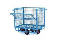 China 1500kg Steel Logistics Trolley Warehouse Transport Durable Strong Heavy Duty Reinforced Structure for sale