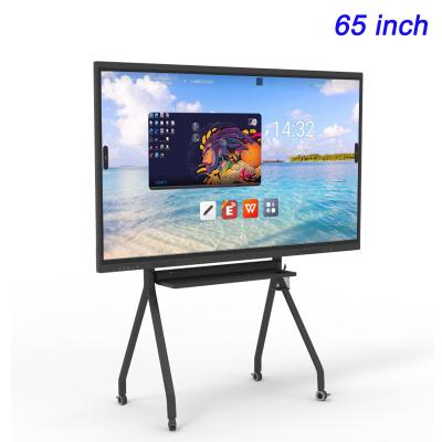China 65 Inch 4K Interactive LCD Touch Screen with 20-Point Multi-Touch and 48MP Camera for Education and Business for sale