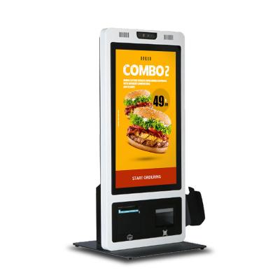 China Solar Powered 18.5 Inch Self Ordering Kiosk Touch Screen Food Customer Service Kiosk for sale