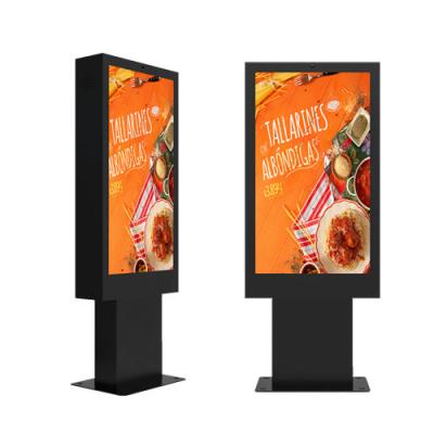 China 55 Inch Outdoor Touch Screen Kiosk with 10-Point Touch and IP66 Rating - 2000-2500cd/㎡ Brightness Digital Signage for sale