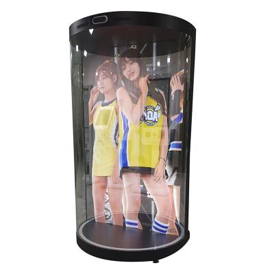 China 75-Inch Holotube 3D Transparent LCD Display with Circular Hologram Technology and AI Digital Human Integration for sale