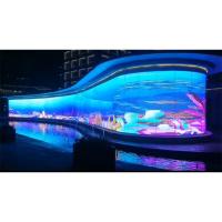 China High Brightness Glass Flexible LED Film Screen P3.9-7.8 Pixel Pitch with 85% Transparency and 1100R Curvature for Indoor Outdoor Use for sale