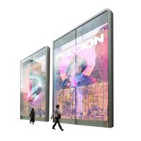 China High Brightness Glass Flexible LED Film Screen P3.9-7.8 Pixel Pitch with 85% Transparency and 1100R Curvature for Indoor Outdoor Use for sale