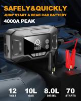 China Portable 10000 Mah Super Jumper Battery Pack Car Booster Lithium Power Bank Jump Starter With Air Compressor for sale