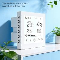 China Smart Fresh Air Ventilation Controller with CO2 PM2.5 Monitoring and TUYA APP Remote Control Featuring 4-inch LCD Display for sale