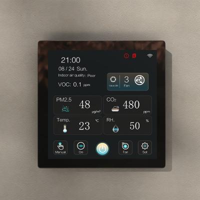 China 4 Inch Color Touchscreen Smart HVAC Controller With Real Time CO2 PM2.5 VOC Monitoring for sale