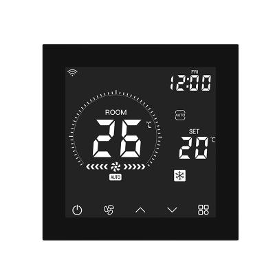 China FCU Thermostat With Heating Cooling Fan Speed Control WIFI RS485 Modbus Remote Smart Controller for sale