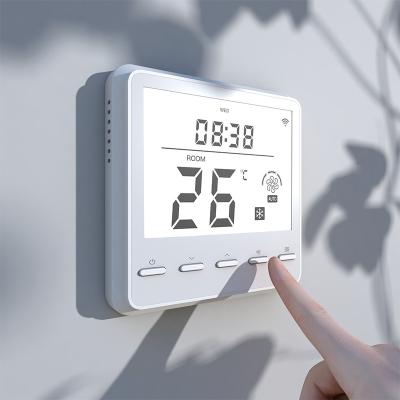 China AC220V Smart Home Thermostat Heating Cooling 3 Speeds Ventilation Fan Coil Unit Thermostat for sale