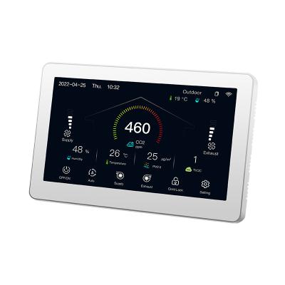 China 7 Inch LCD Touchscreen Display IAQ Ventilation Controller With Programmable Weekly Schedule for sale