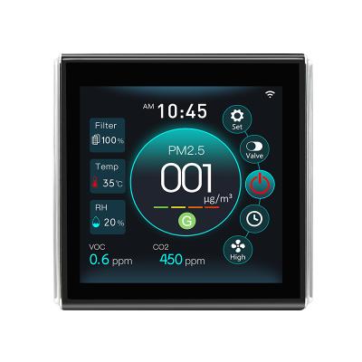 China Tuya WiFi Remote Smart HVAC Controller 4 Inch LCD Screen With VOC PM2.5 CO2 Monitoring for sale