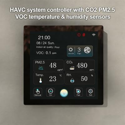 China Smart Fresh Air Ventilation Controller with Real Time CO₂ PM2.5 VOC Display WiFi Remote Access Weekly Programmable Schedule for sale