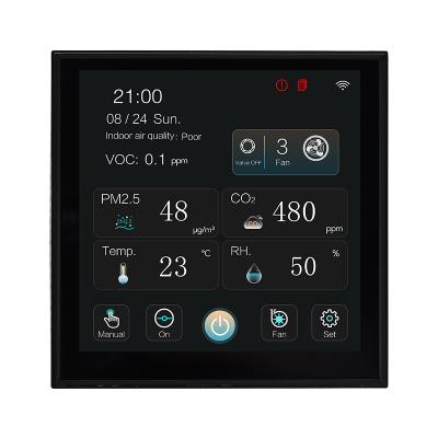 China 4 Inch LCD Color Touch Screen Smart HVAC Controller With CO2 PM2.5 VOC Real Time Monitoring Ventilation System for sale