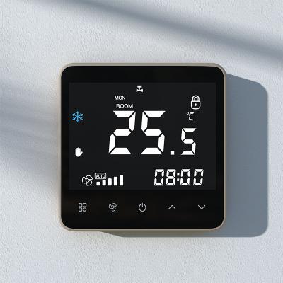China LCD Display Fan Coil Thermostat With Heating Cooling Ventilation Adjustable Fan Speed for sale