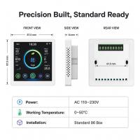 China Smart HVAC Controller with 6-in-1 Indoor Air Quality Monitor Tuya WiFi & RS485 Modbus Support and 4-inch LCD Color Touchscreen for sale