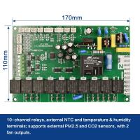 China OEM Ventilation Mainboard with 10 Relay Outputs External Sensors and Dual Fan Control for sale