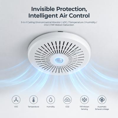 China Low-Cost Ceiling Mount Microwave Motion Activated Ventilation Fan Controller Fresh Air Controller for Public Spaces for sale