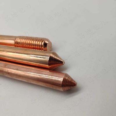China Threaded Copperbond Earth Rod Screw Clad Grounding Rod Assembly 5ft for sale