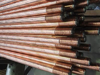 China Yield Strength 800N/mm2 Copper Clad Threaded Earth Rods with Pointed Head Type for sale