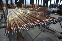 China High Elongation Pointed Head Copper Coated Steel Earth Rods with Two Threads for sale
