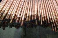 China Copper Clad Steel Ground Rod One Pointed One Flat Dual Threaded Design 0.25mm Copper Layer Tensile Strength 600 N/mm2 for sale