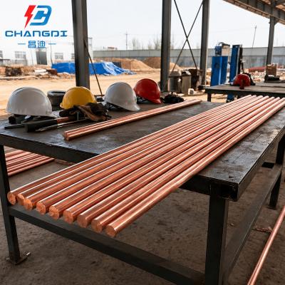 China Deep Driven Copper Bonded Steel Ground Rod 19mm x 3m for sale