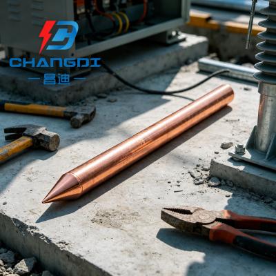China 17.2mm Copper Bonded Power Earthing Rod for Electrical Projects for sale