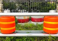 China PU Skin EVA Foam Filled Rotating Safety Barrier Red Orange Color Free for sale