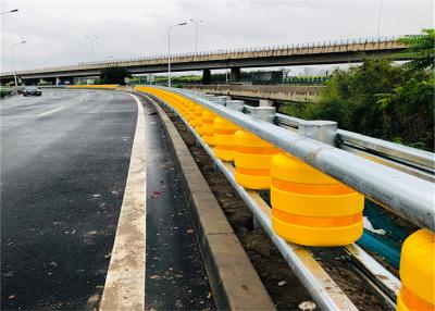 China Yellow Barrel Hot Galvanized Beam Column Safety Highway Barrier for sale