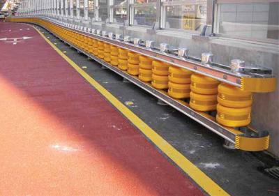 China Yellow With Black Stripes Safety Roller Barrier Width 500 Mm Accessories Ideal for Warehouse and Safety Applications for sale