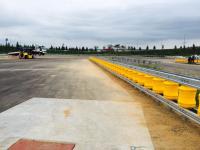 China EVA Roller Material Rolling Guardrail Barrier Red Fence Color Customed Allowed Durable Safety Solution for Road Protection for sale