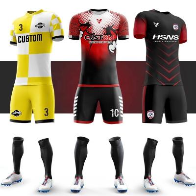 China Sublimated Soccer Shirts Jerseys Uniform Kits Practical Washable for sale