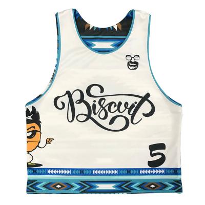China V Neck Durable Reversible Lacrosse Pinnies , Anti Pilling Custom Lacrosse Uniforms for sale