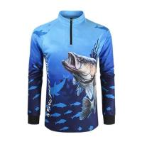 China Long Sleeve Fishing Tournament Jerseys Embroidered Design Practical for sale