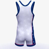 China Custom Polyester White Wrestling Singlet Non Fading Washable for sale