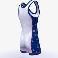 China Custom Polyester White Wrestling Singlet Non Fading Washable for sale