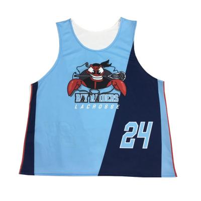 China Round Neck Mens Custom Team Lacrosse Uniforms Practical Sleeveless for sale