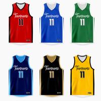 China Male Cotton Sublimated Basketball Uniform , Durable Basketball Singlets With Numbers for sale