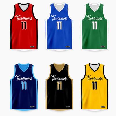 China Male Cotton Sublimated Basketball Uniform , Durable Basketball Singlets With Numbers for sale